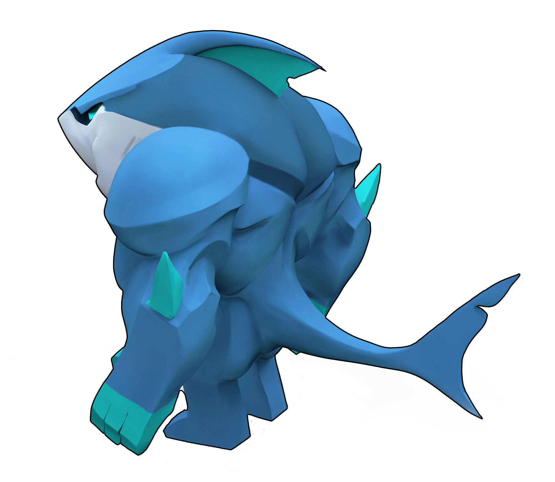 3D model Ice Shark Character - High Poly ZBrush Model VR / AR / low ...