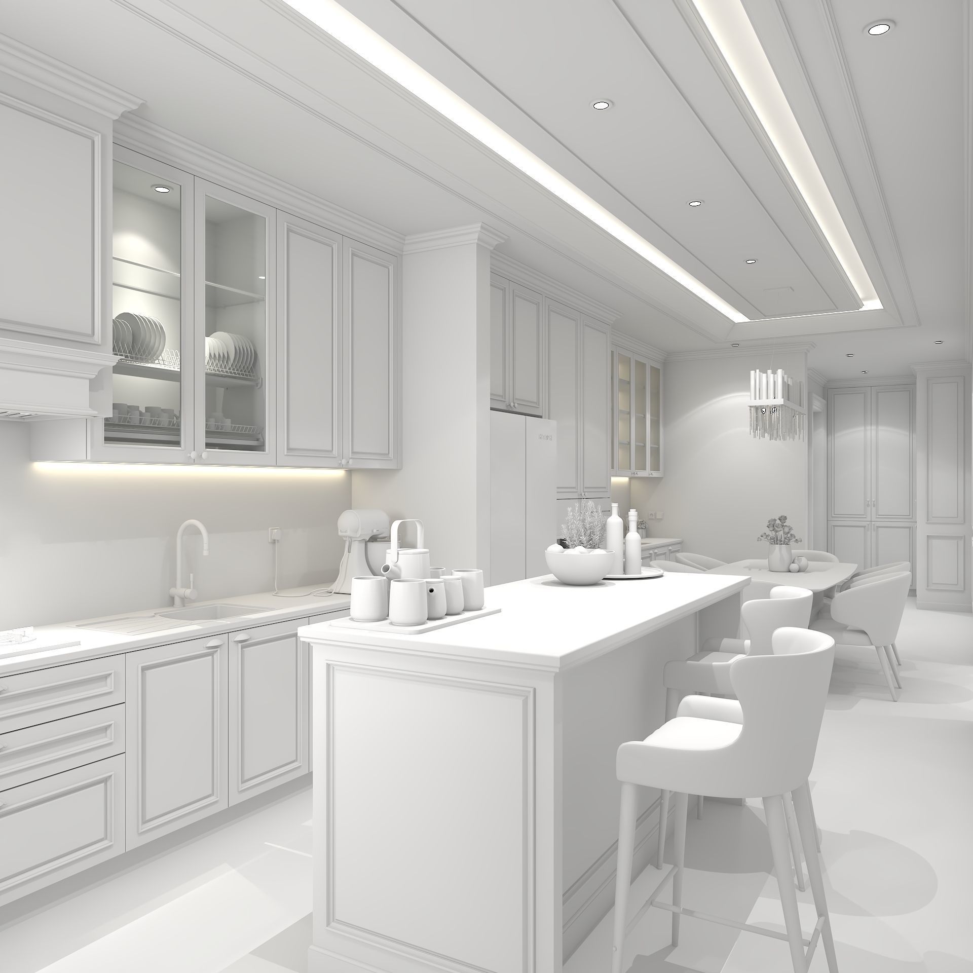 3D model Design Kitchen Set Classic VR / AR / low-poly | CGTrader