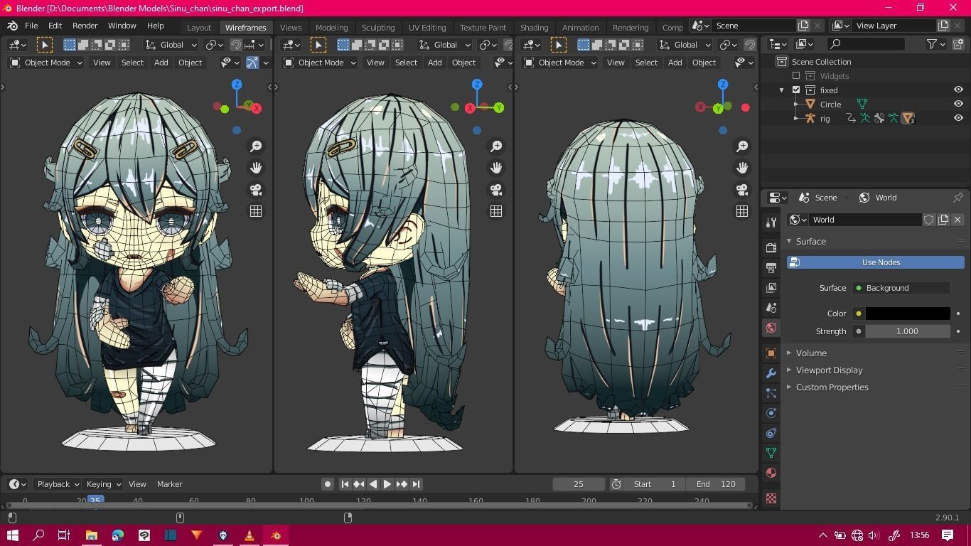 3D model Sinu-chan Chibi - Anime Chibi Low Poly RIGGED Blender Model VR ...