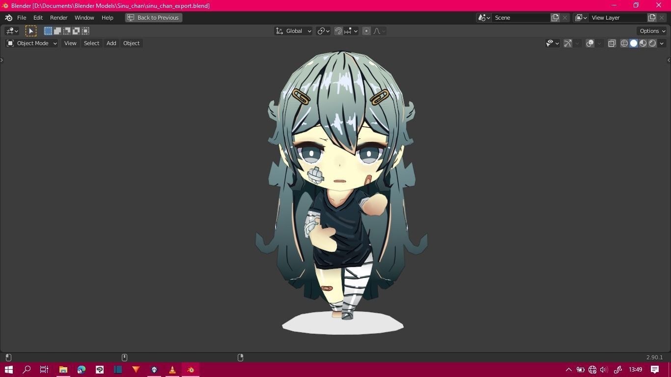 3D model Sinu-chan Chibi - Anime Chibi Low Poly RIGGED Blender Model VR ...