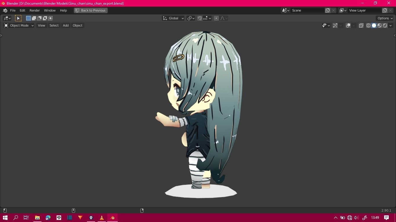 3D model Sinu-chan Chibi - Anime Chibi Low Poly RIGGED Blender Model VR ...
