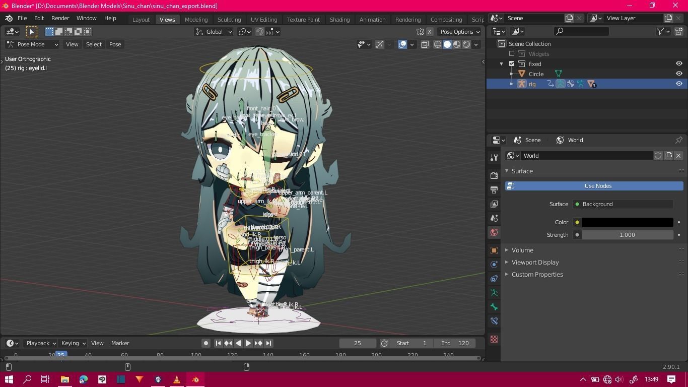 3D model Sinu-chan Chibi - Anime Chibi Low Poly RIGGED Blender Model VR ...
