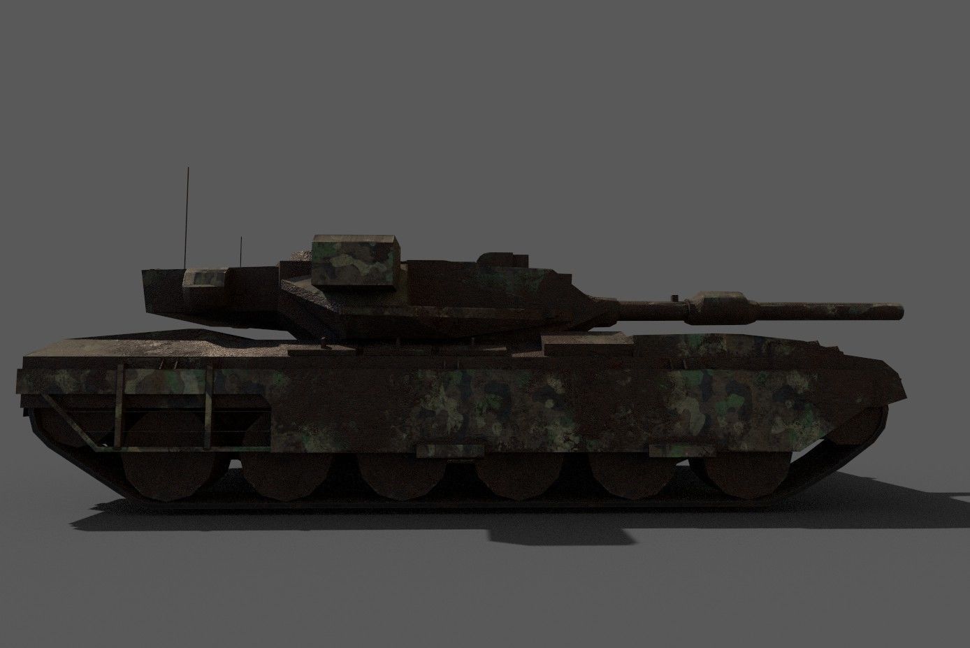 3D model Ruined Wrecked Damaged Destroyed Tank Low Poly Game Ready VR ...