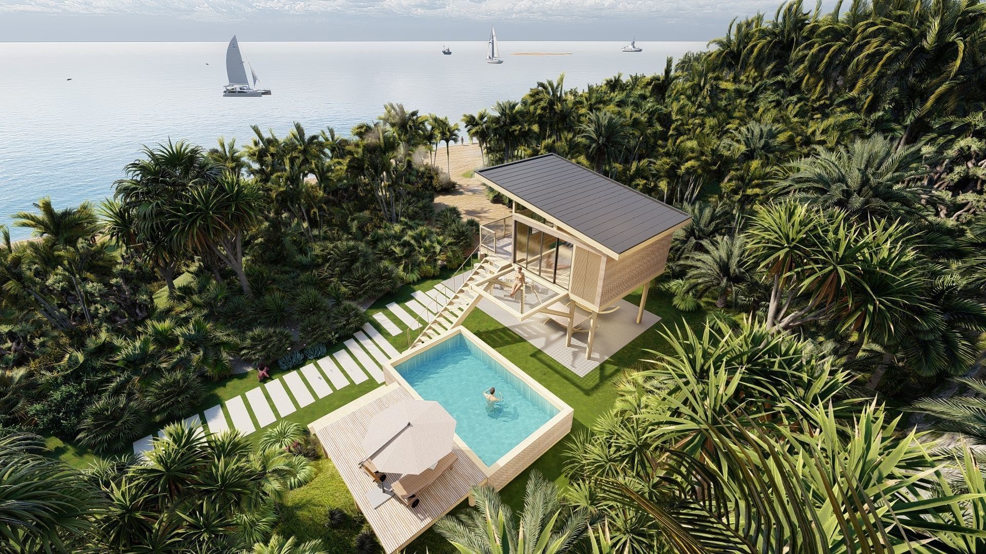 3D model beach hut 3d model VR / AR / low-poly | CGTrader