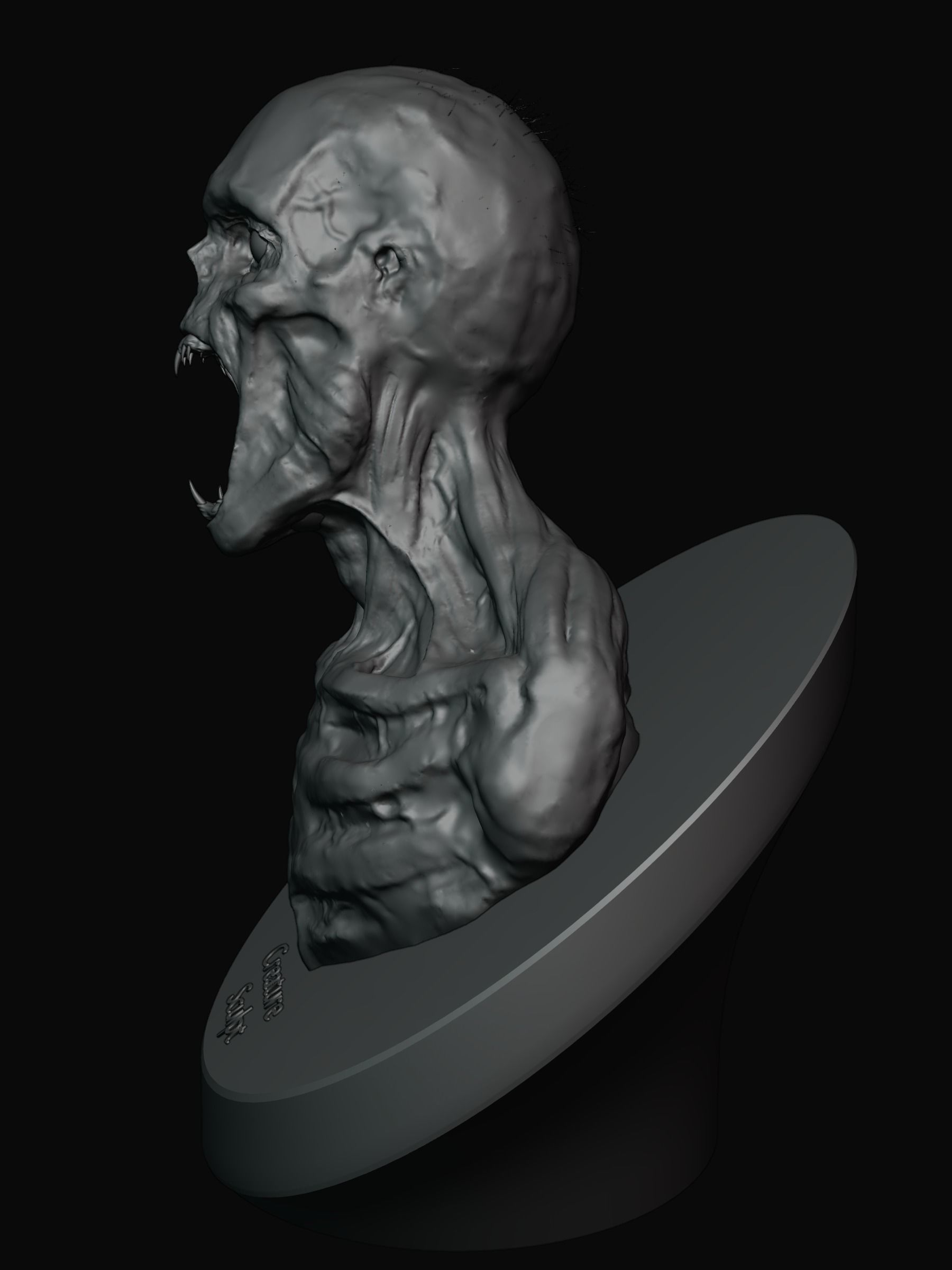 zombie head creature sculpt 3D model | CGTrader