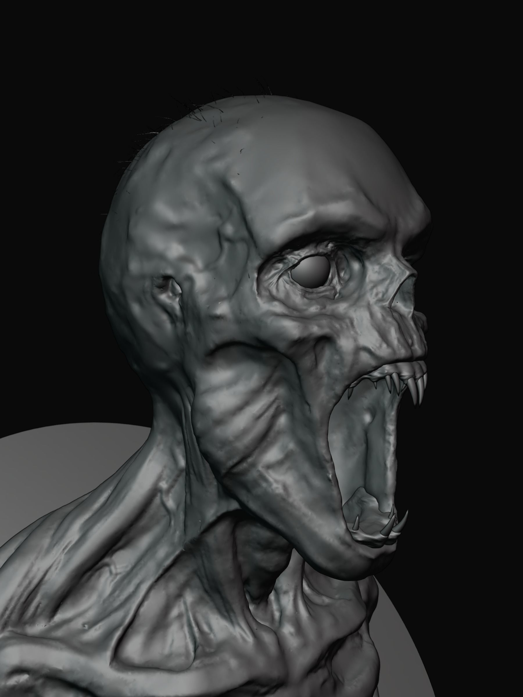 zombie head creature sculpt 3D model | CGTrader