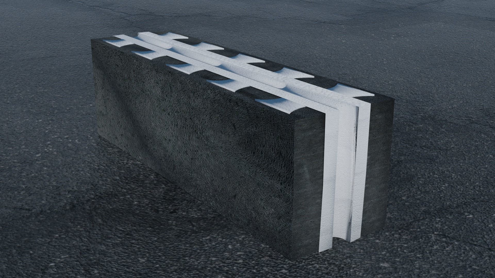 Foamblock - PBR Low Poly concrete block 3D model | CGTrader