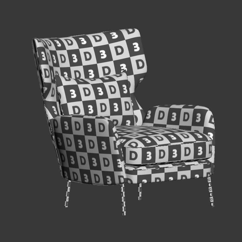 Alex Navy Blue Velvet Accent Chair Crateandbarrel 3D model | CGTrader