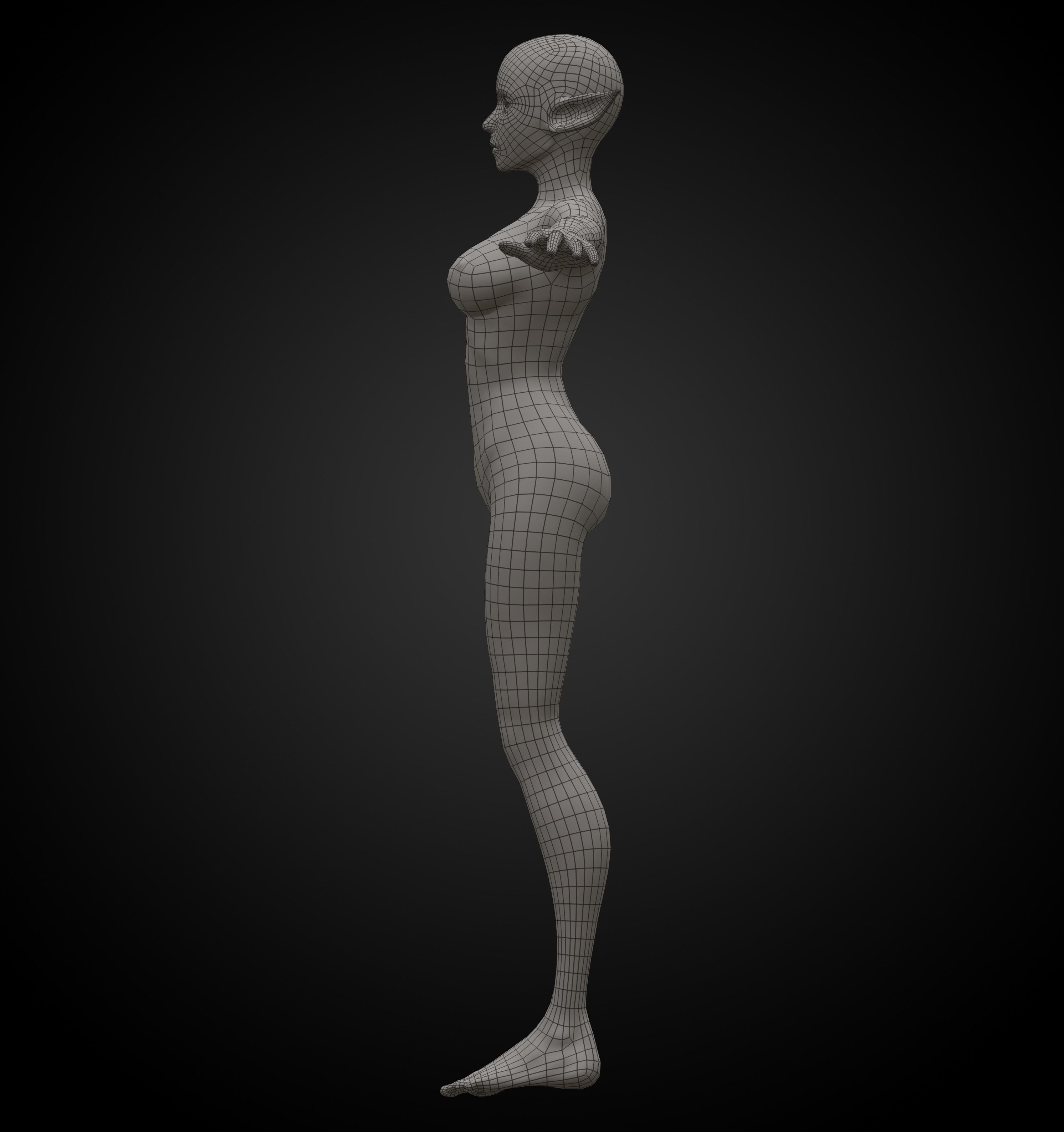 3D model Female Elf Body Basemesh VR / AR / low-poly | CGTrader