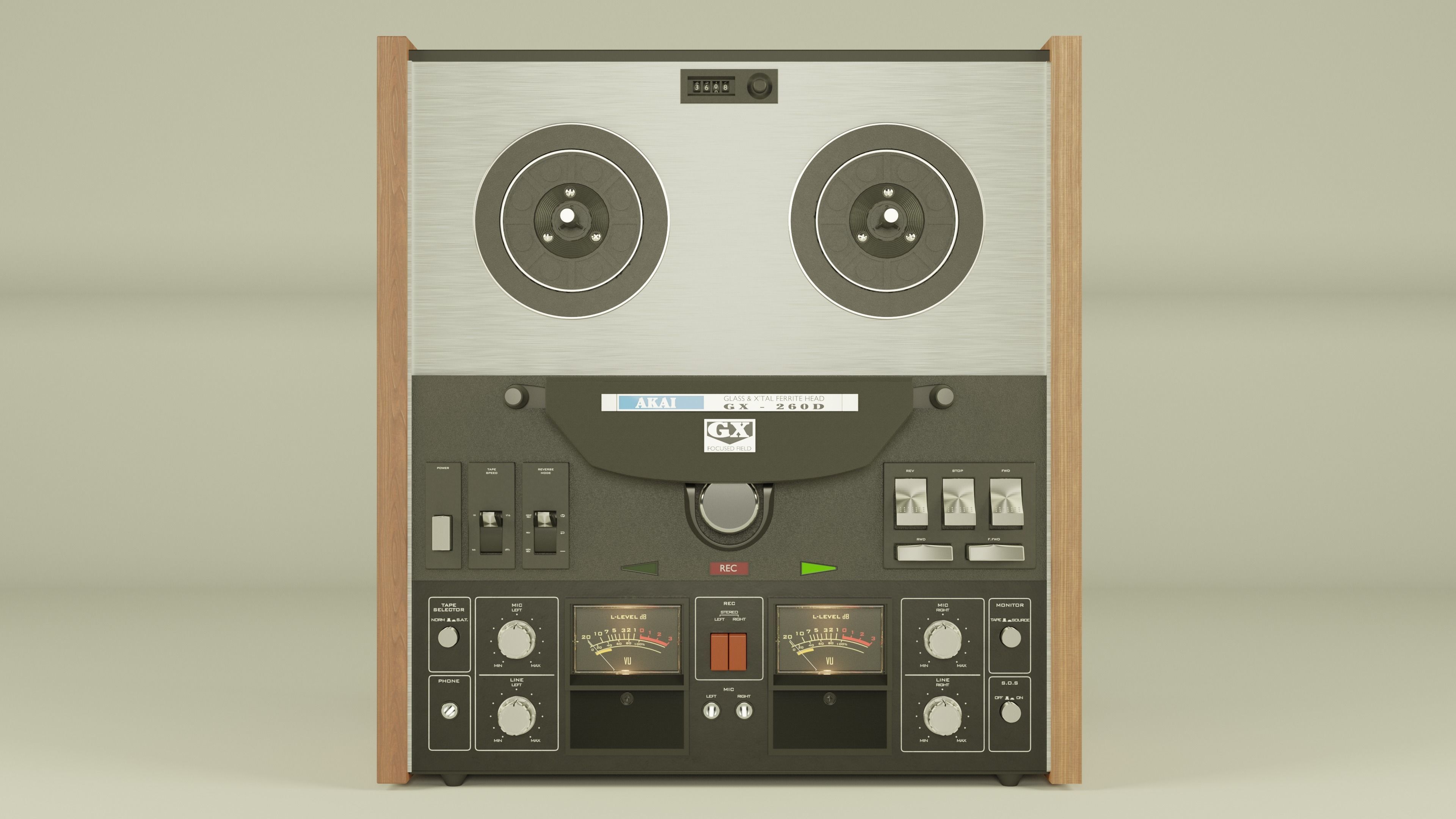 Akai GX-260D stereo tape recorder 3D model | CGTrader