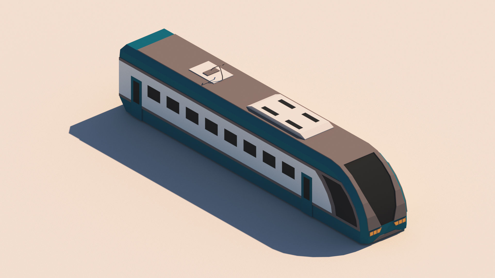 3D model Cartoon Low Poly Train Station Package VR / AR / low-poly ...