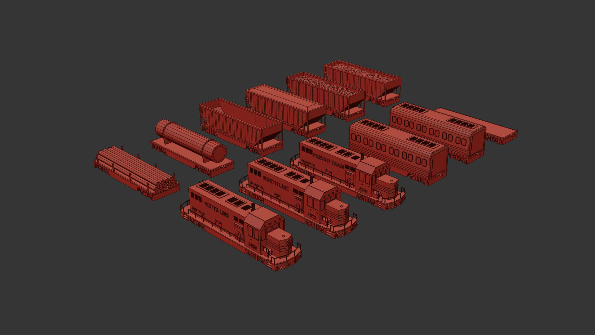 3D model Cartoon Train Package VR / AR / low-poly | CGTrader