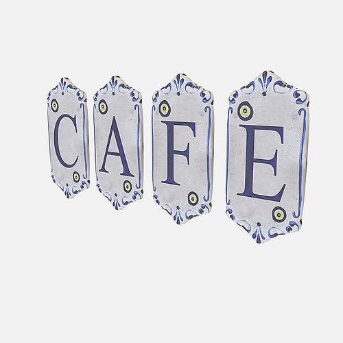 3D model old stone cafe sign model VR / AR / low-poly | CGTrader