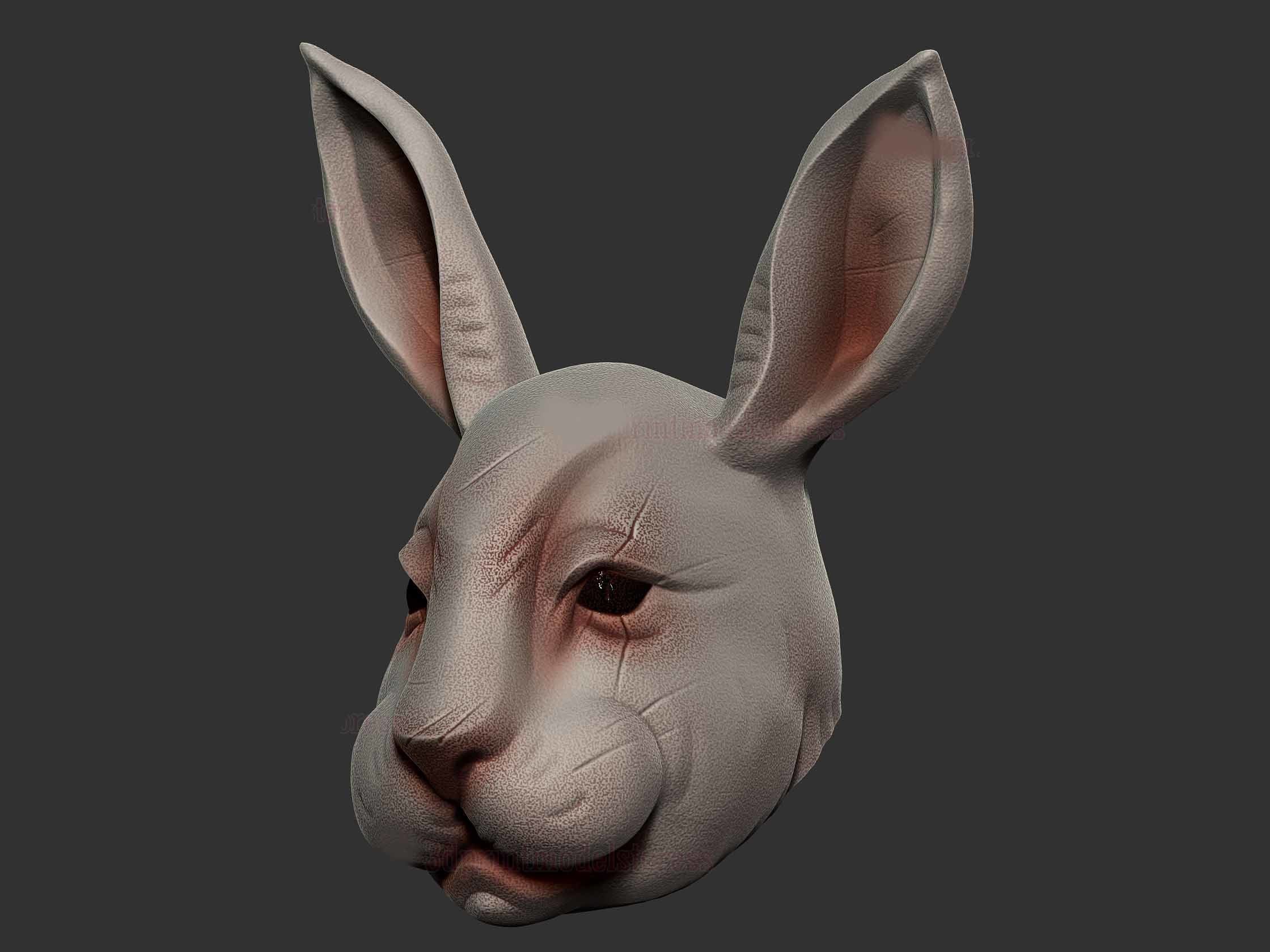 Rabbit Mask Halloween Cosplay - Horror Helmet 3D model 3D printable ...