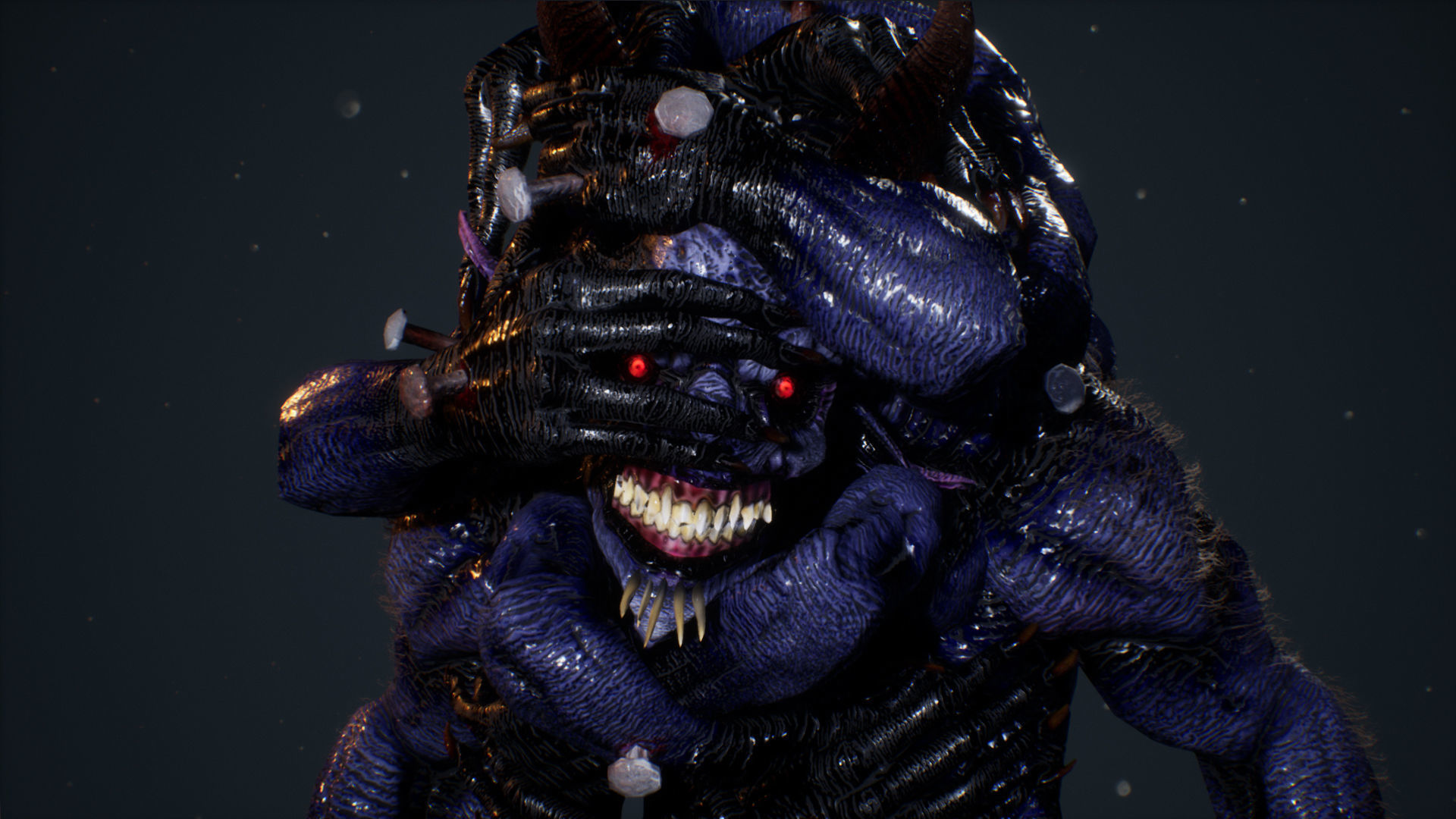 3D model Demon 5 many-armed creature VR / AR / low-poly rigged animated ...