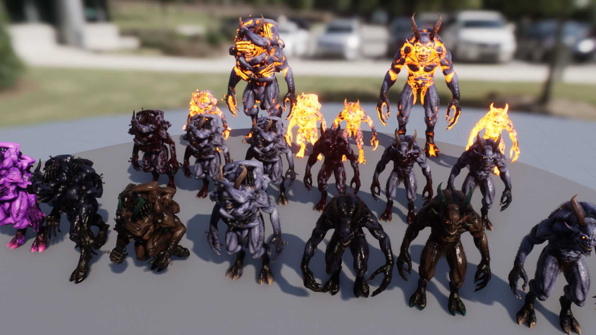 3D model Demon 5 many-armed creature VR / AR / low-poly rigged animated ...