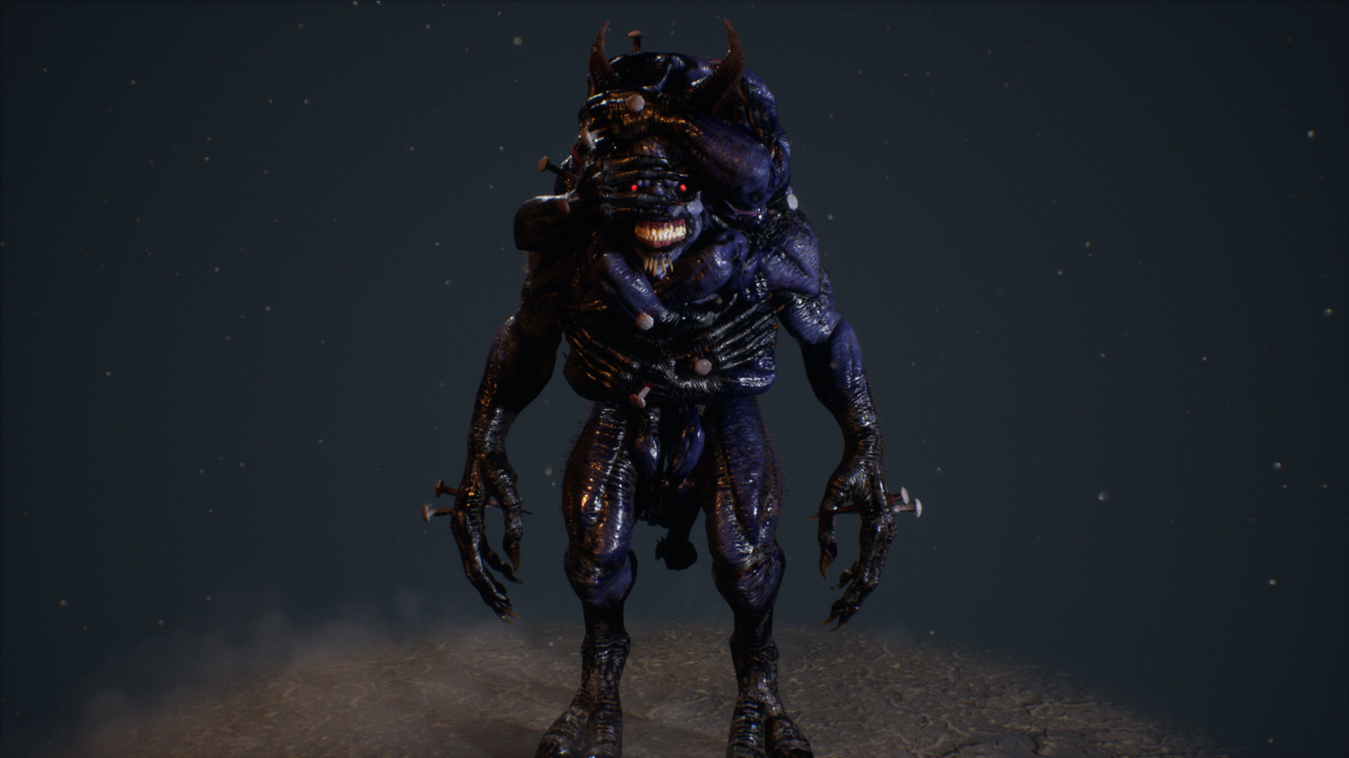 3D model Demon 5 many-armed creature VR / AR / low-poly rigged animated ...