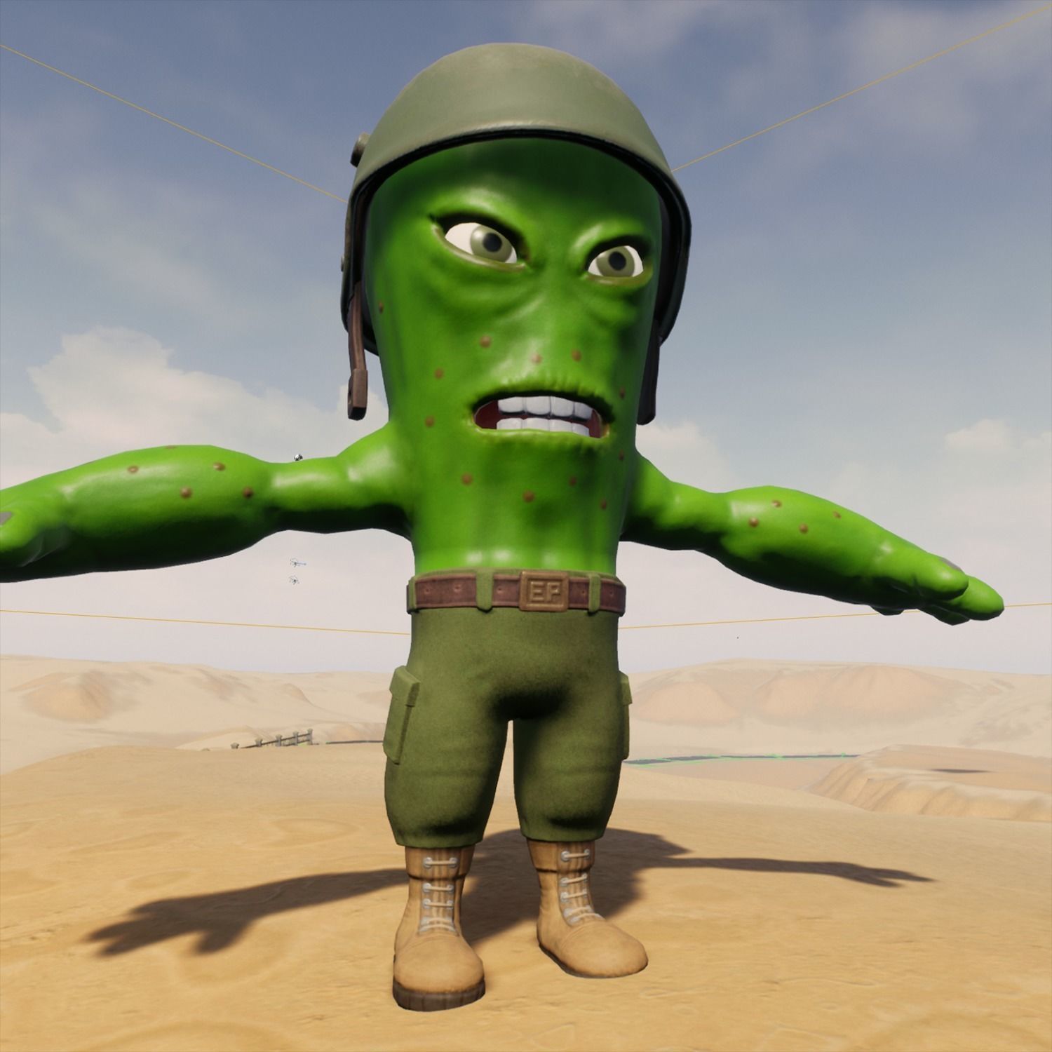 Cactus soldier 1 free VR / AR / low-poly 3D model | CGTrader