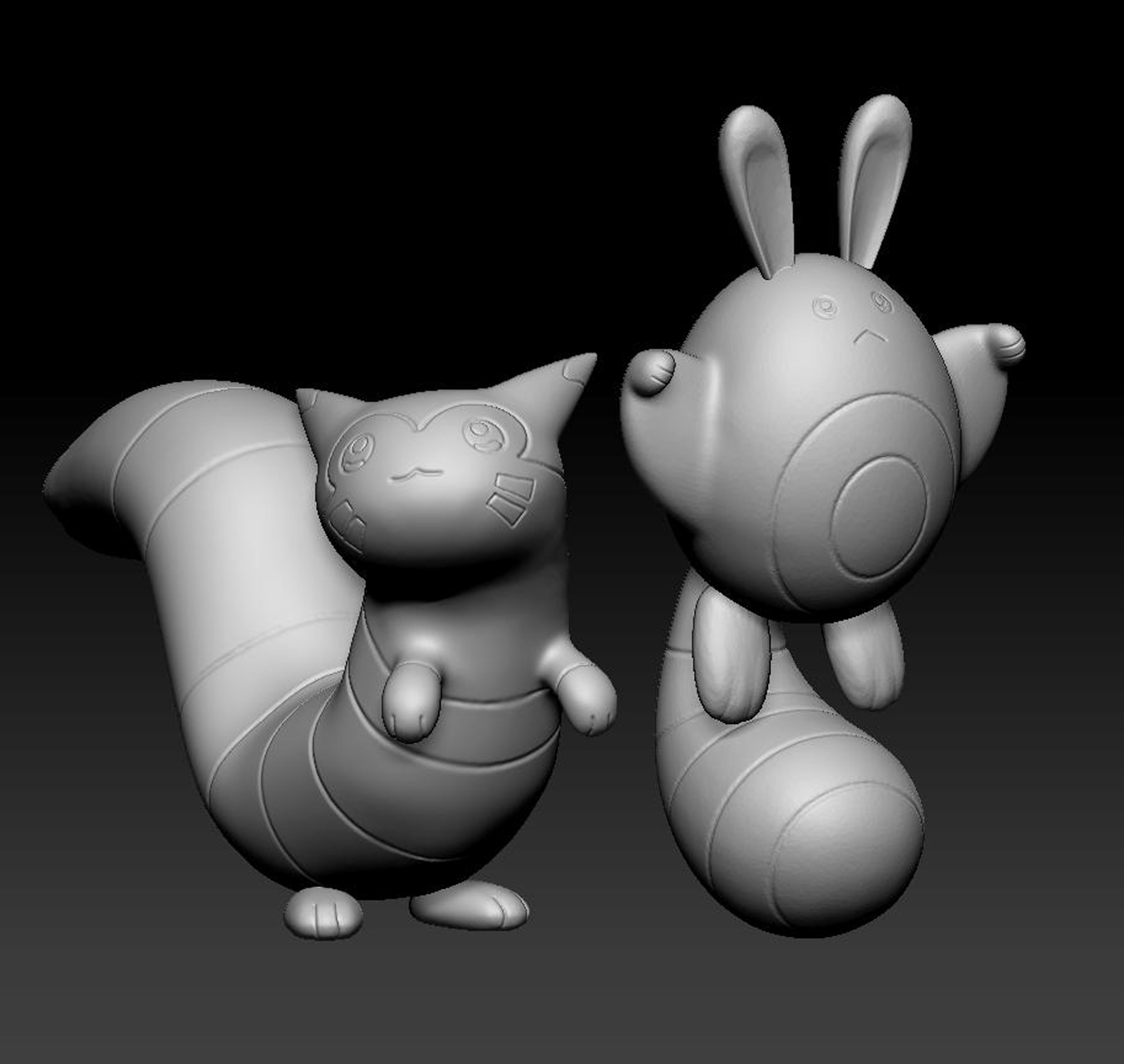 Pokemon Sentret and Furret 3D model 3D printable | CGTrader