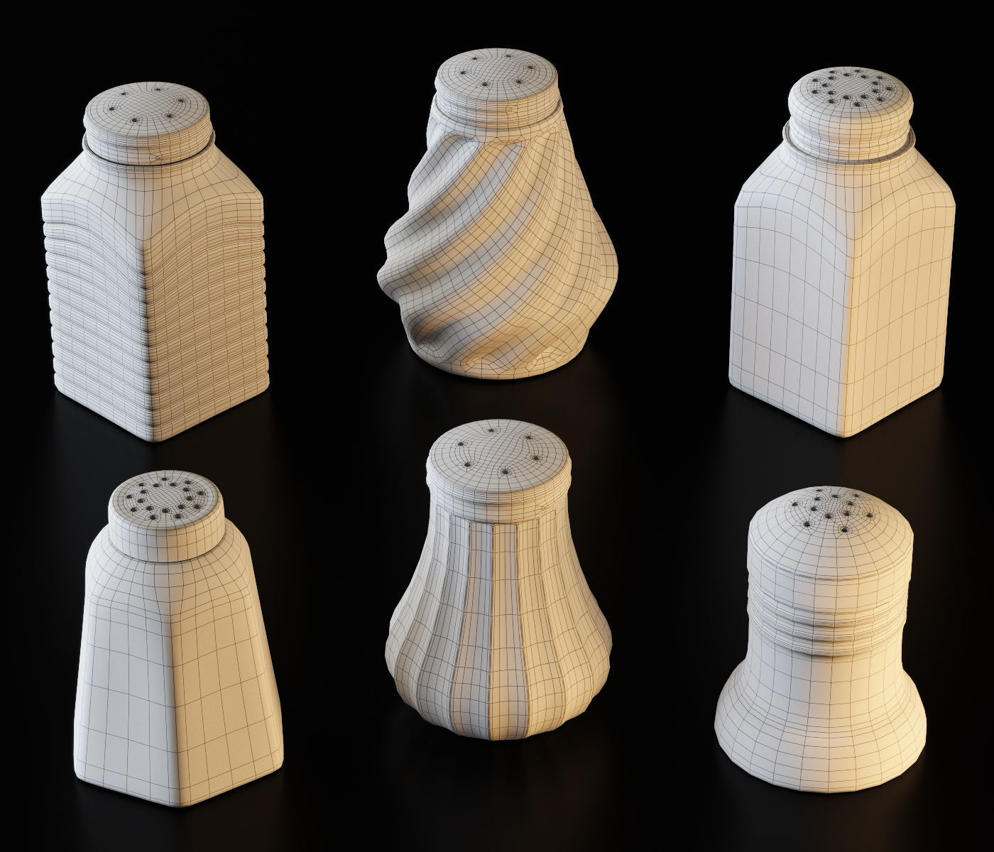 Salt shaker set 3D model | CGTrader