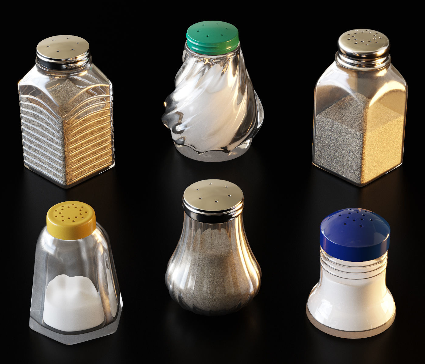 Salt shaker set 3D model | CGTrader