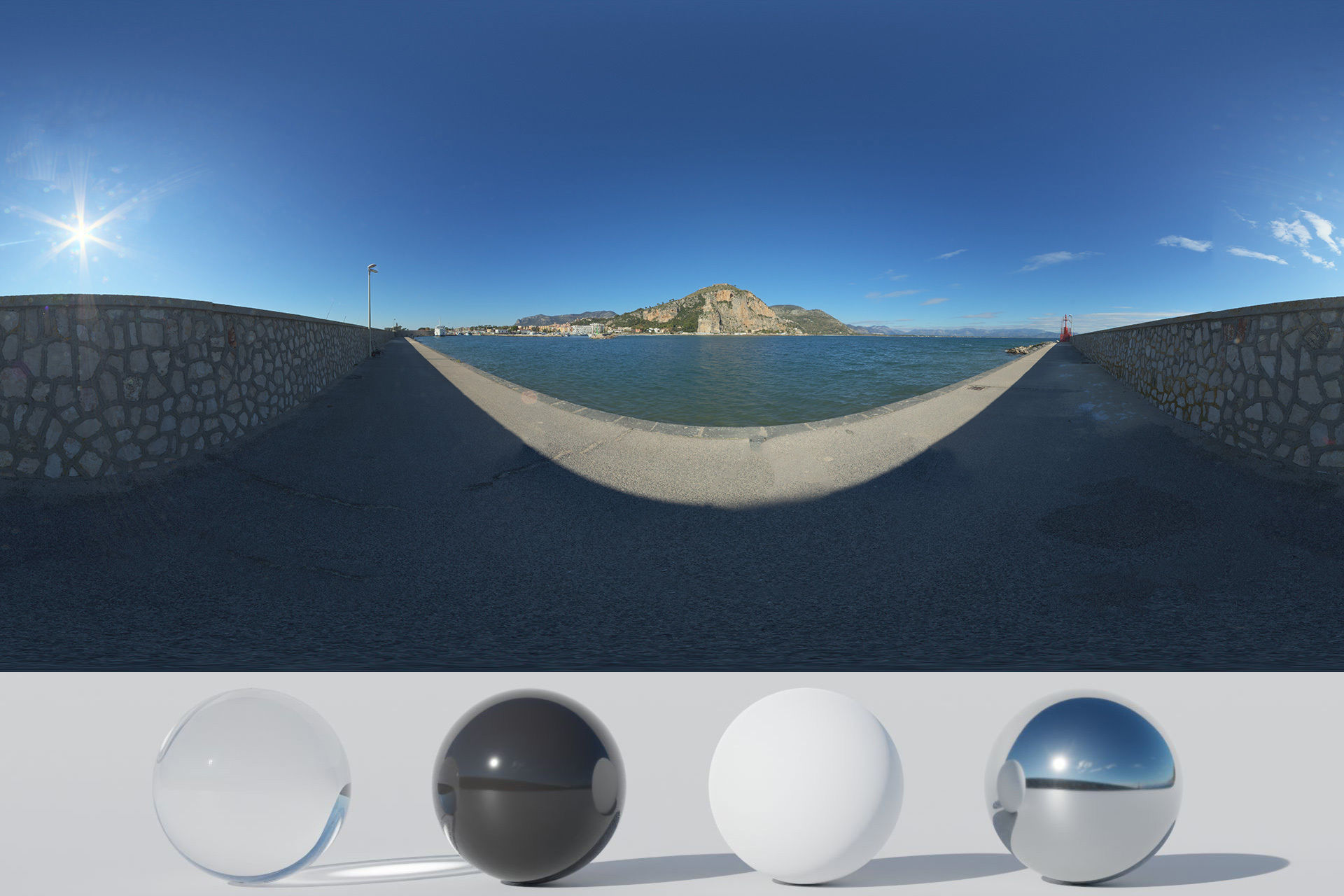 Hdri - Port And Mountains Texture | CGTrader