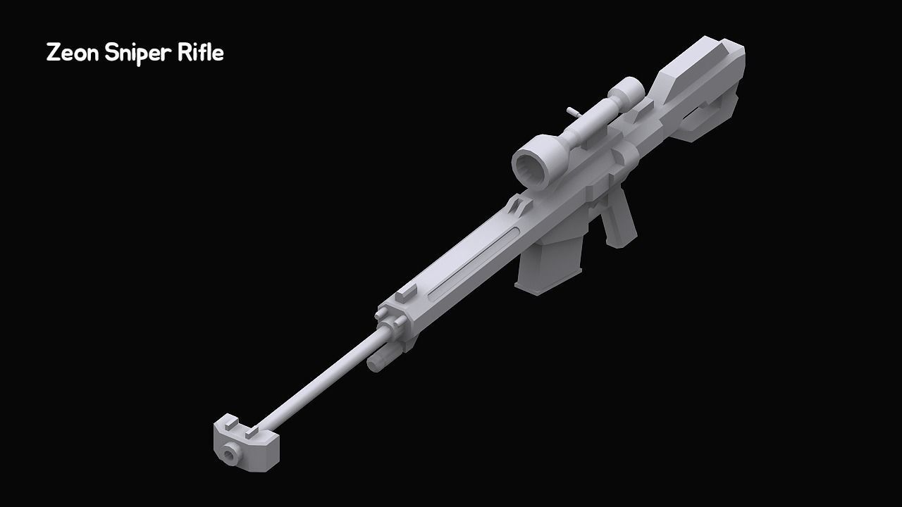 Gundam Zeon Rifles and Guns 3D model | CGTrader