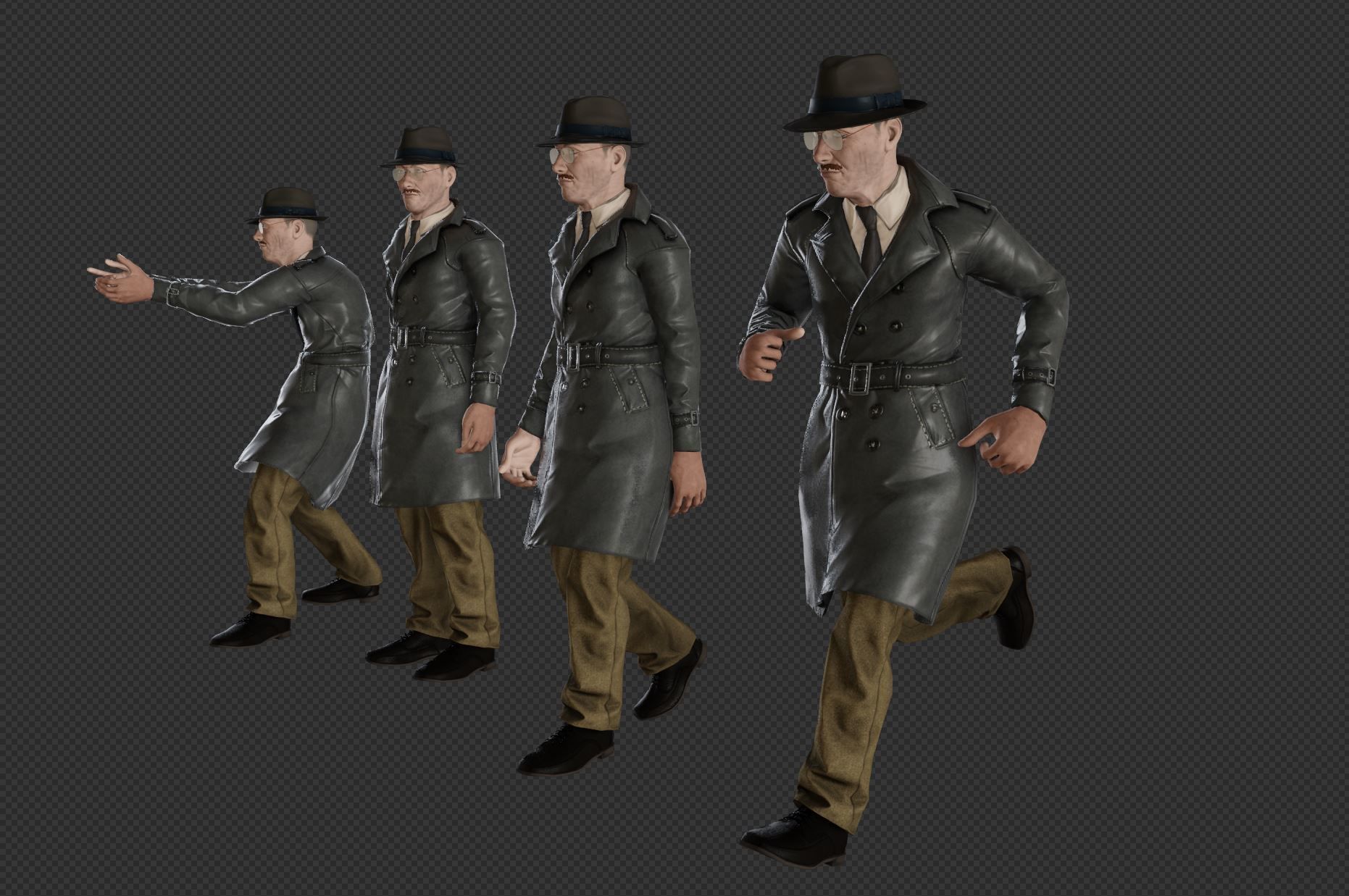 3D model Realistic Detective Officer character rigged 3d model LOW POLY ...