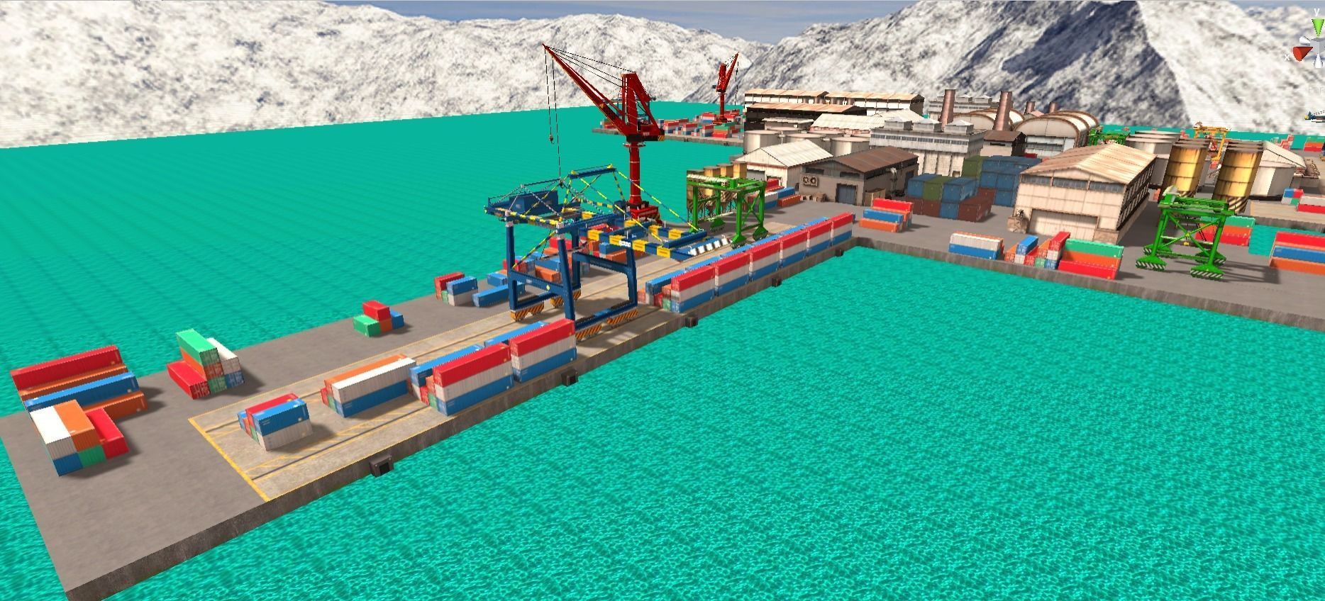 3D model Container Cargo Yard Environment Set VR low-poly 3d model Game ...