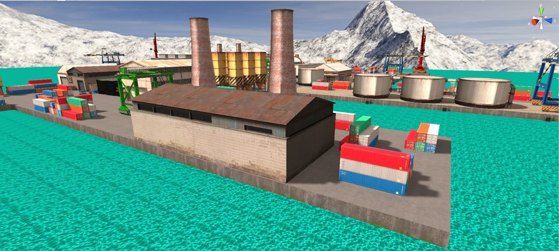 3D model Container Cargo Yard Environment Set VR low-poly 3d model Game ...