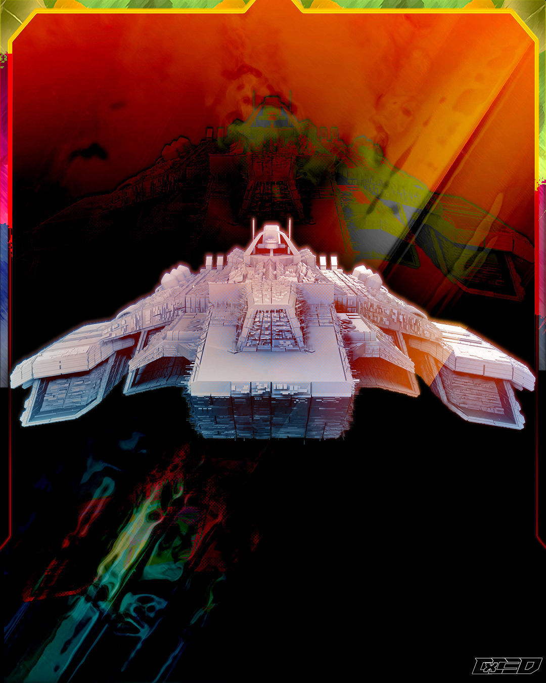 Custom Spaceship HP 3D model | CGTrader