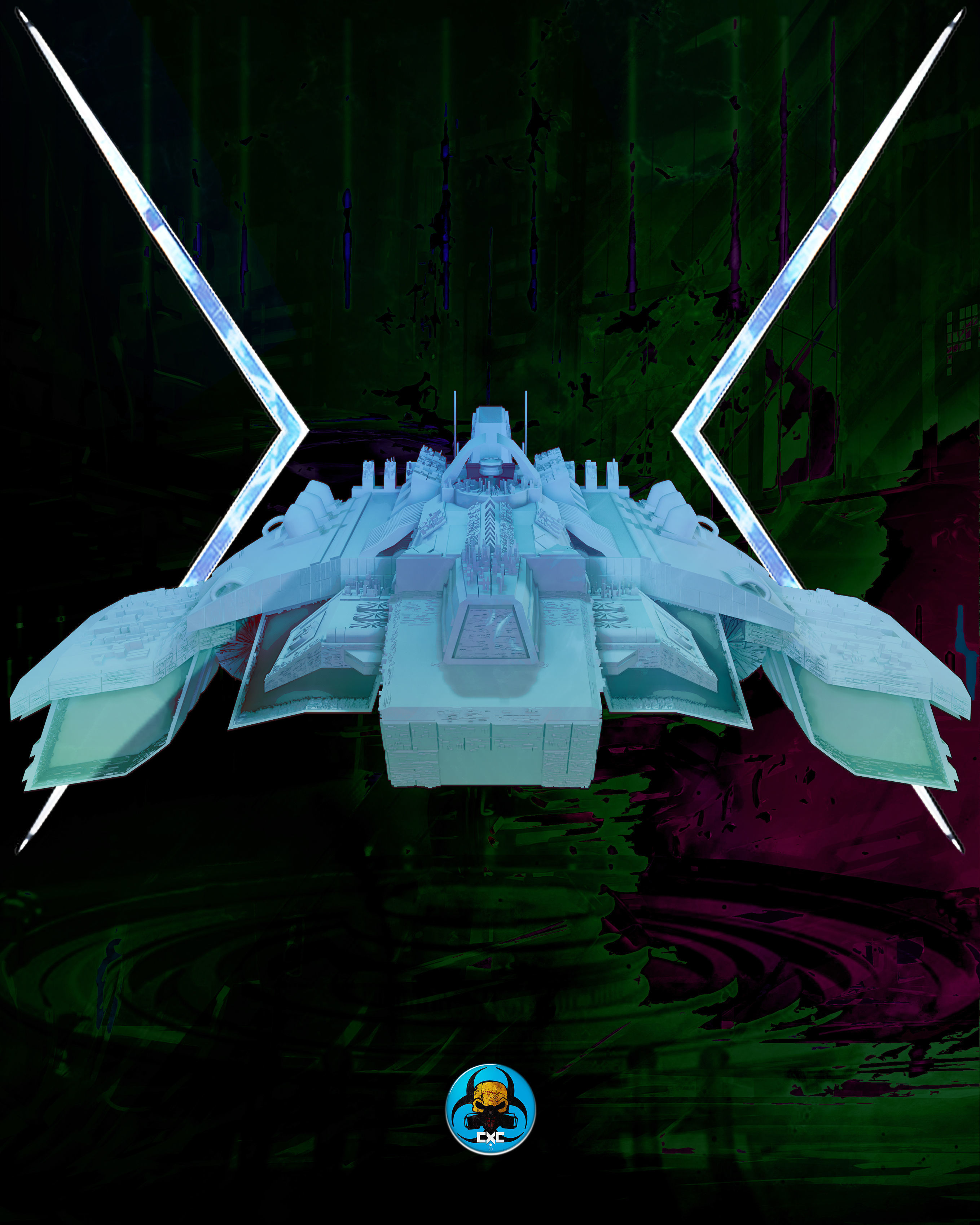 Custom Spaceship HP 3D model | CGTrader