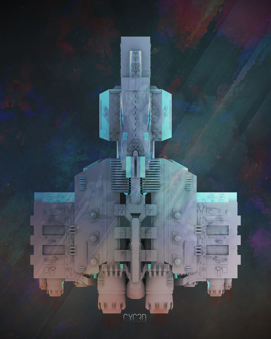 Custom Spaceship HP 3D model | CGTrader