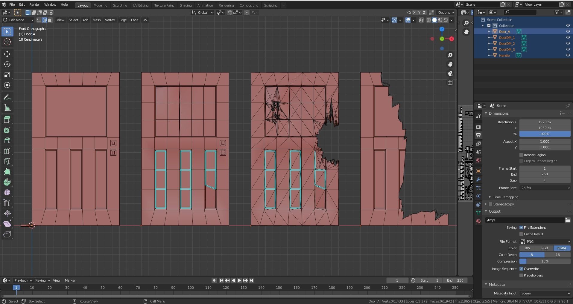 3D model Wood Door - Damage - Old VR / AR / low-poly | CGTrader
