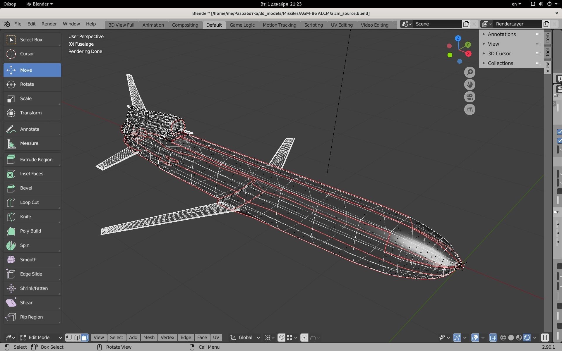 AGM-86 ALCM Missile 3D model | CGTrader