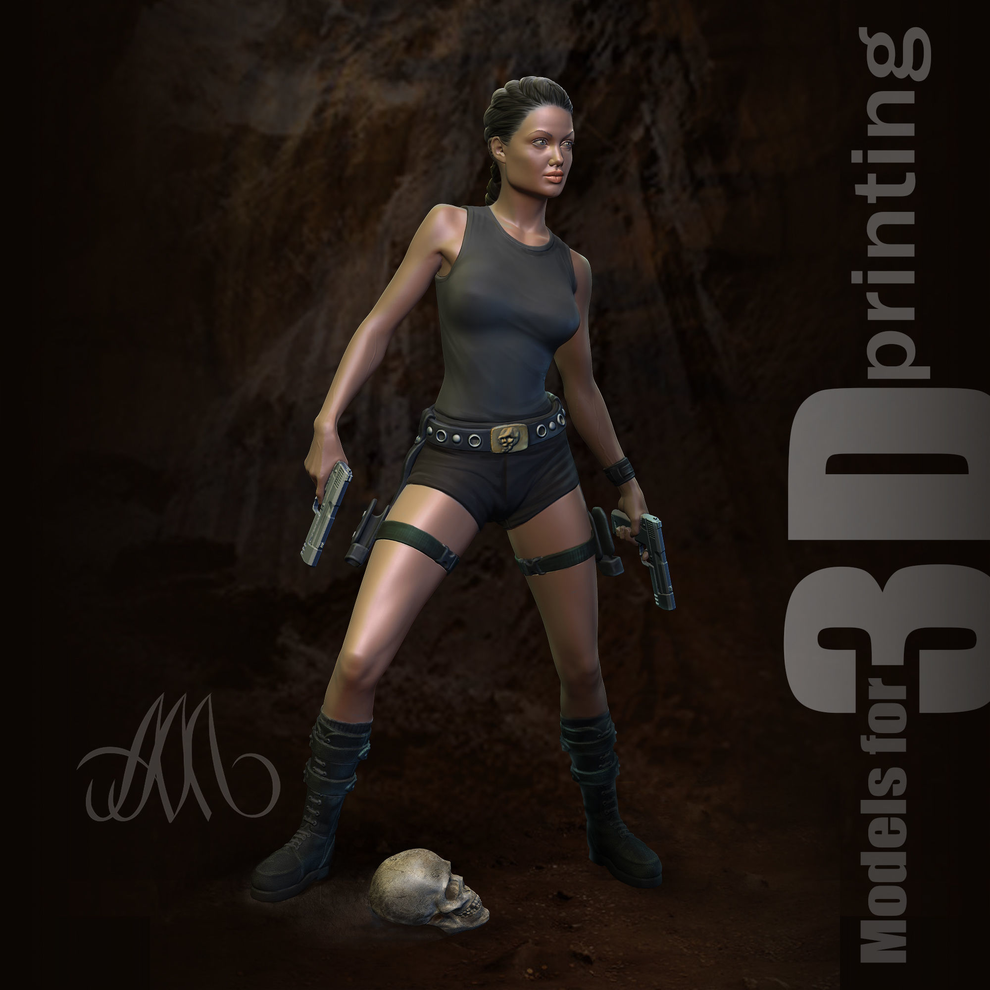 Lara Croft 3D model 3D printable | CGTrader