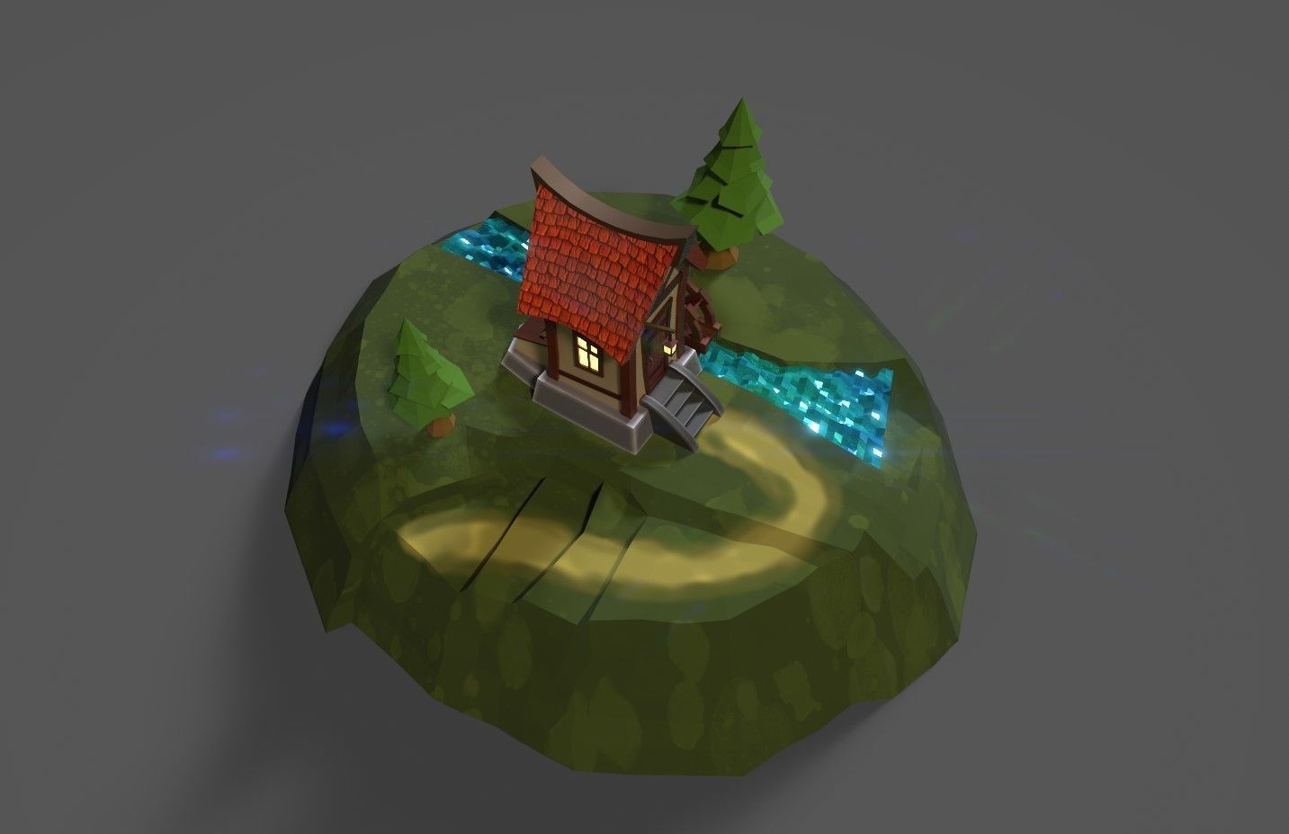 3D model Watermill VR / AR / low-poly | CGTrader