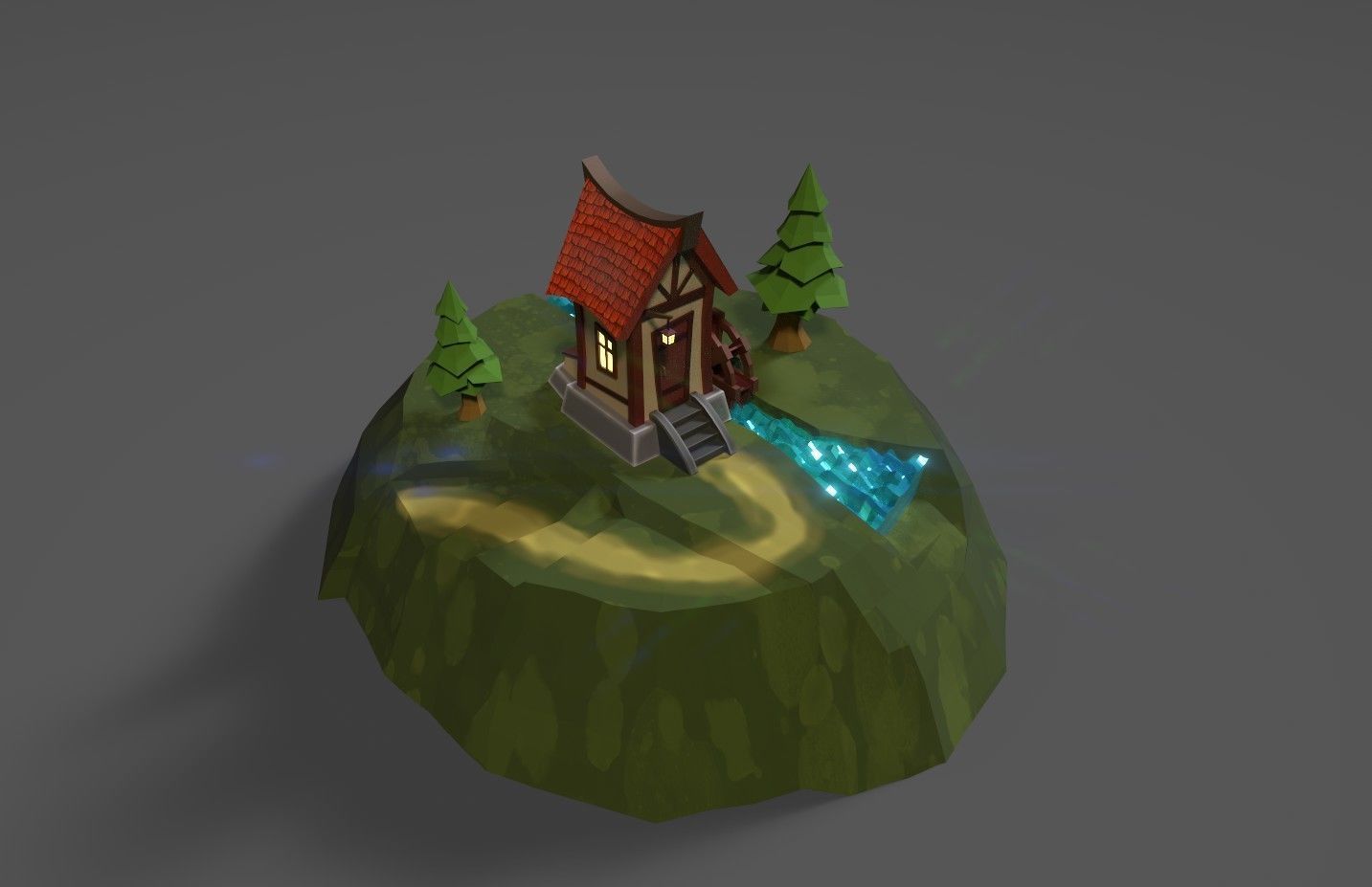 3D model Watermill VR / AR / low-poly | CGTrader