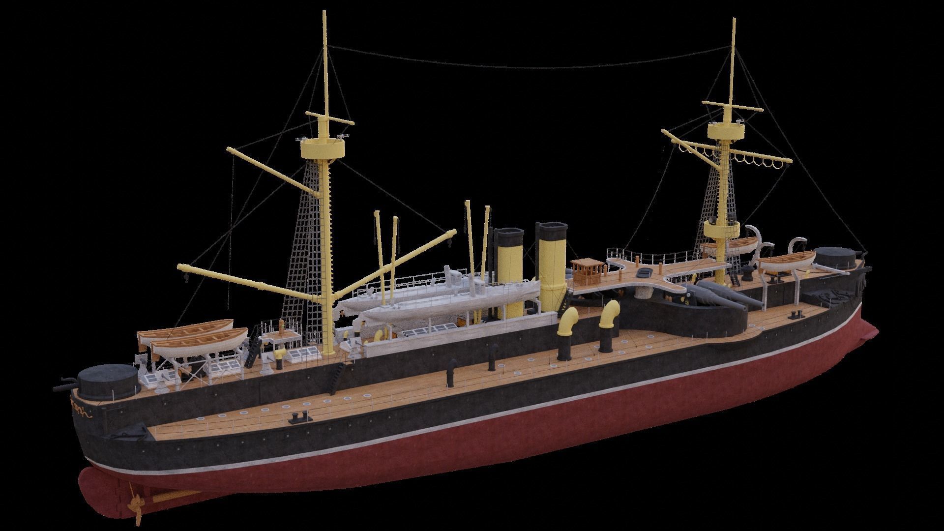 Chinese ironclad Dingyuan 3D model | CGTrader