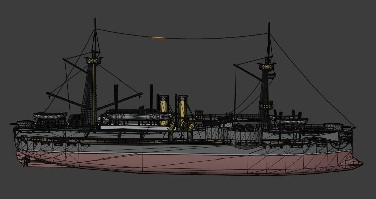 Chinese ironclad Dingyuan 3D model | CGTrader