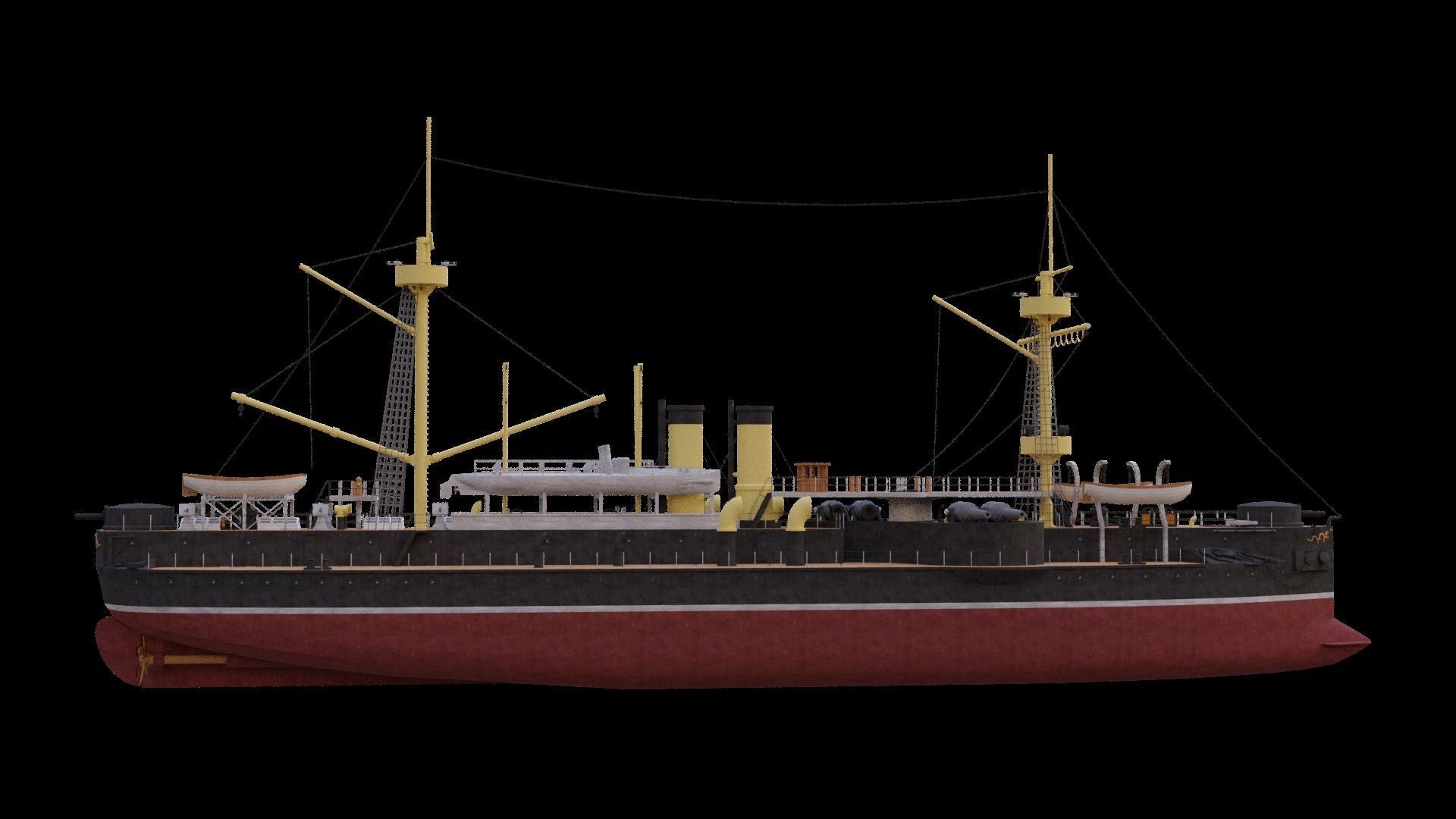 Chinese ironclad Dingyuan 3D model | CGTrader
