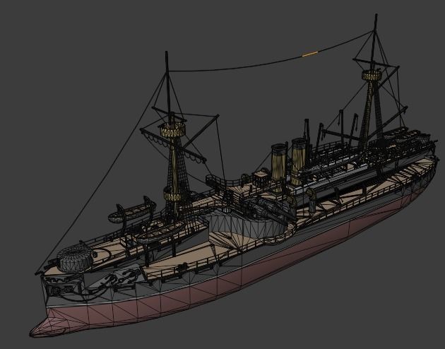 Chinese ironclad Dingyuan 3D model | CGTrader