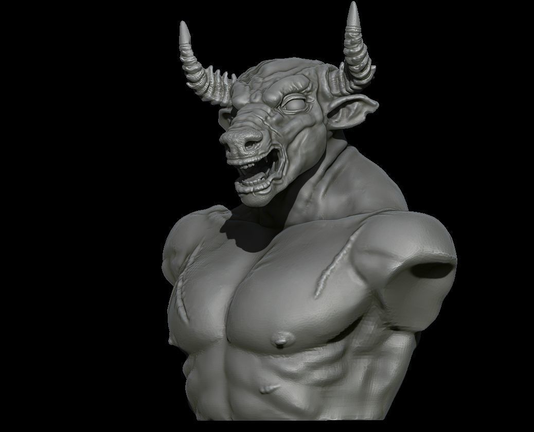 Minotaur Bust 3D model 3D printable | CGTrader