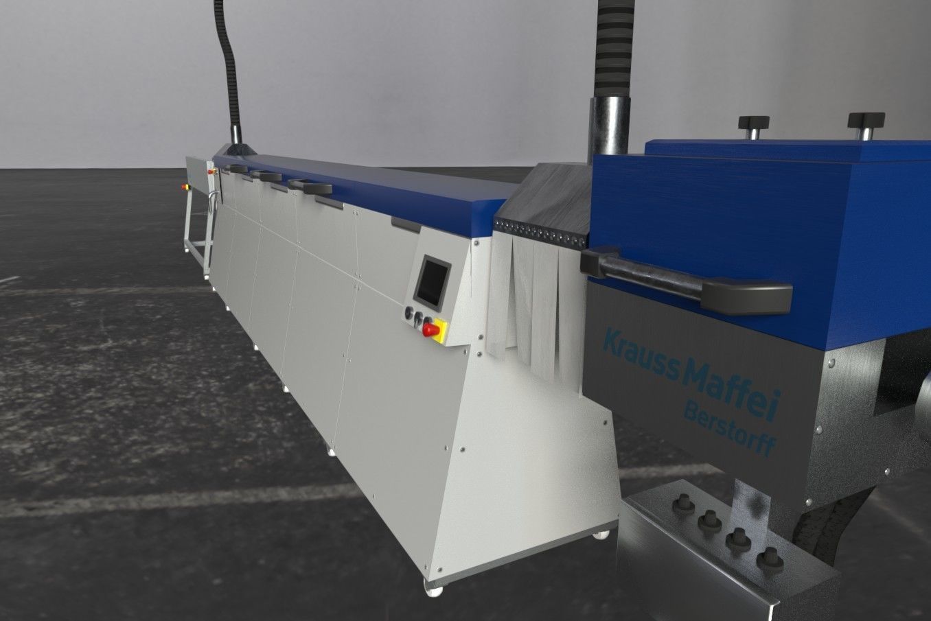 3D model KraussMaffei Berstorff extruder machine VR / AR / low-poly ...