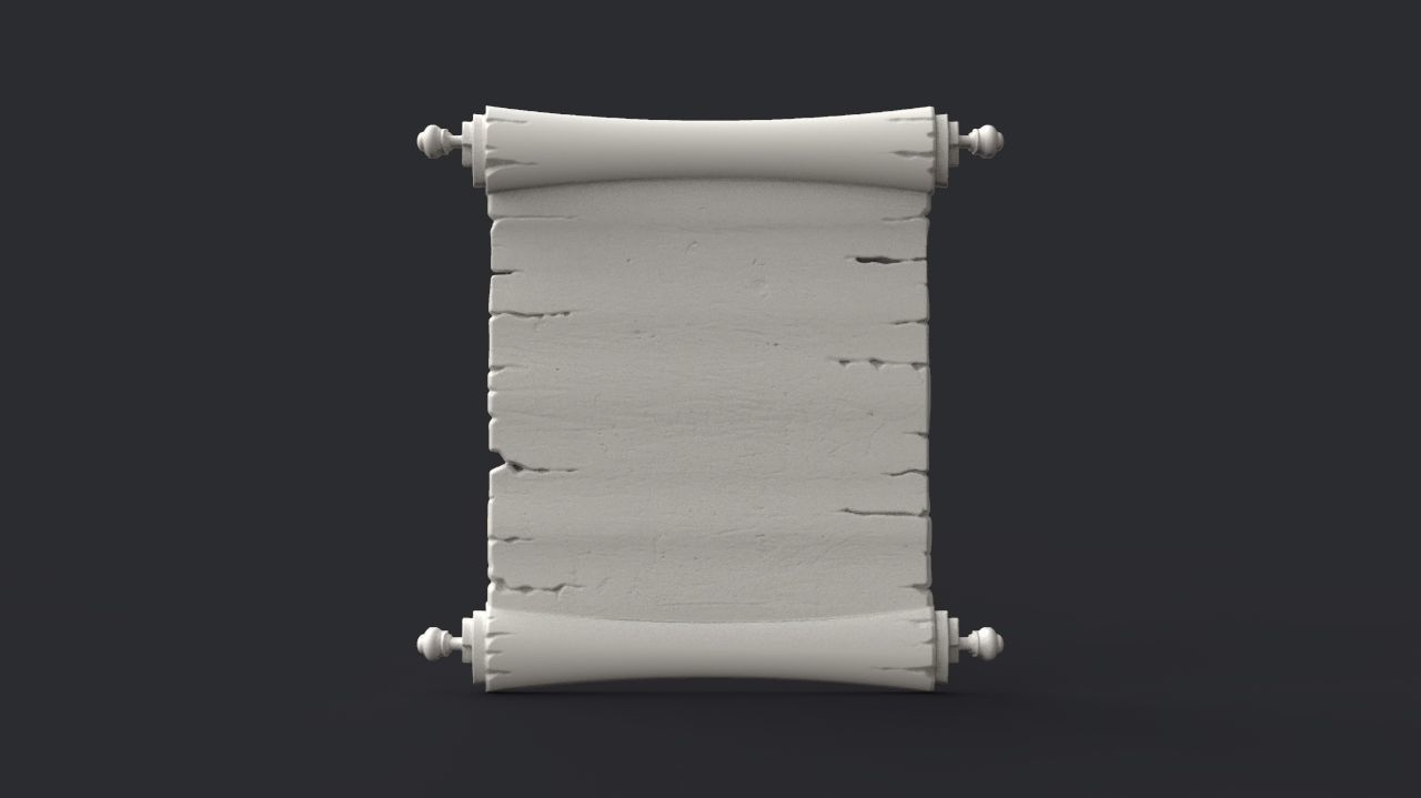 Parchment wooden scroll 3D model 3D printable | CGTrader