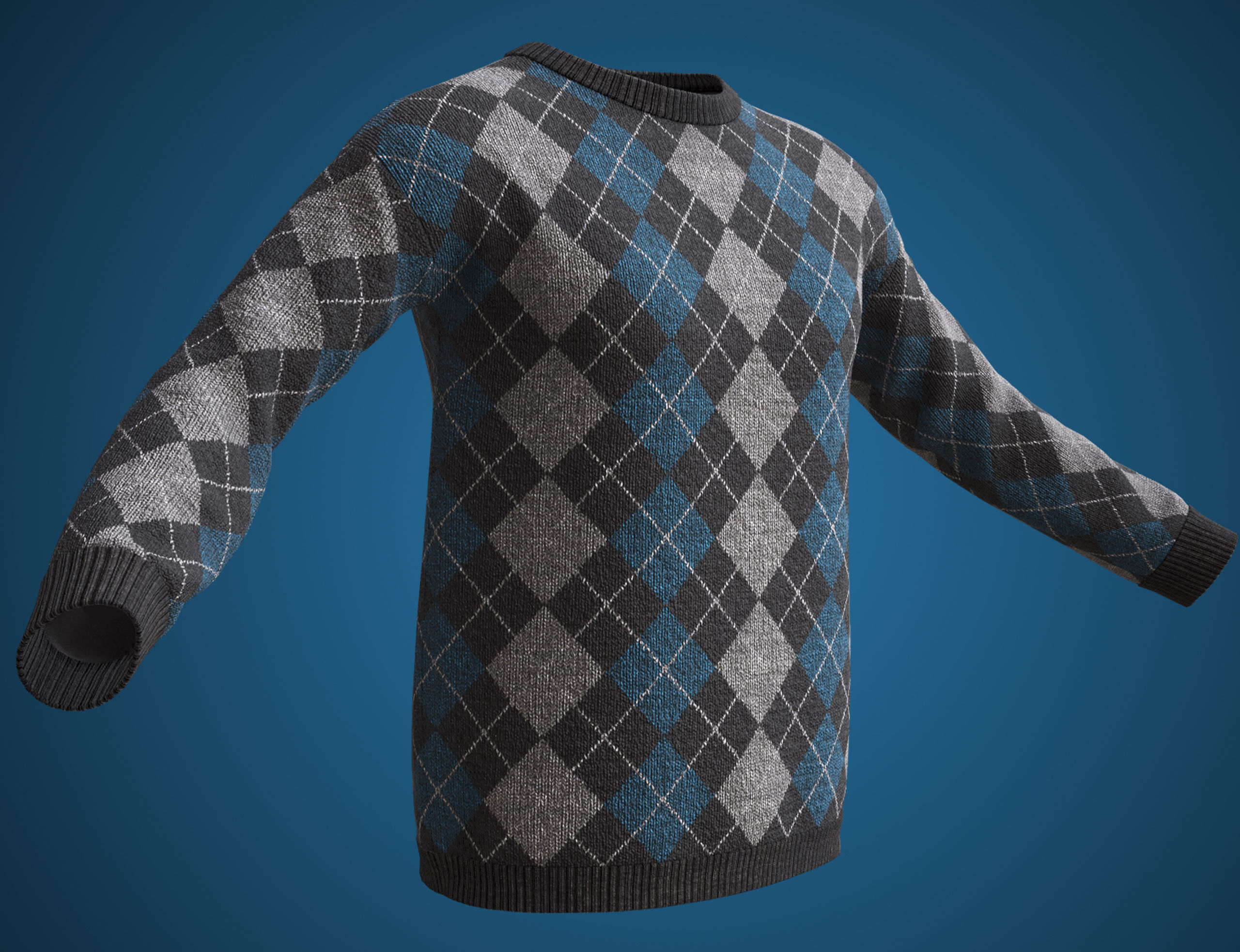 3D model Sweater argyle VR / AR / low-poly | CGTrader