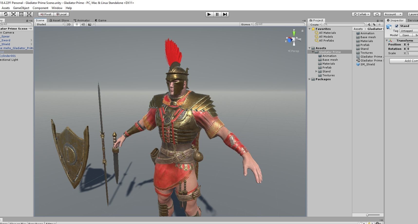 3D model Gladiator Prime VR / AR / low-poly rigged | CGTrader