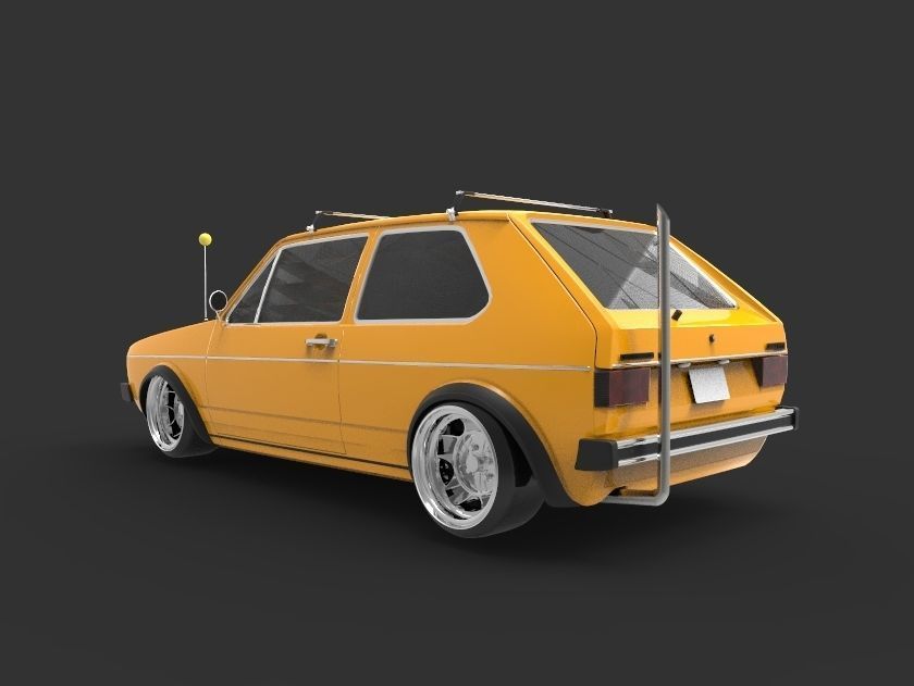 3D model VOLKSWAGEN GOLF MK1 STANCE - INTERIOR UPTADE