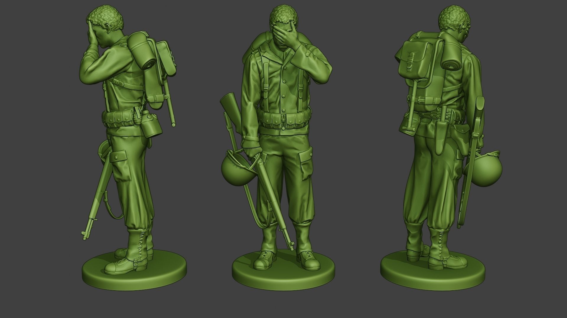 American soldier ww2 Crying A11 3D model 3D printable | CGTrader