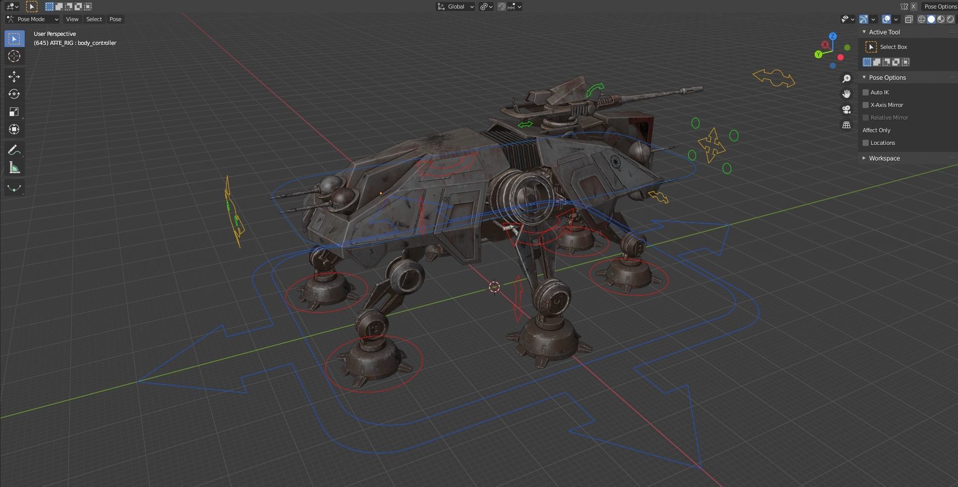 STAR WARS AT-TE Walker Rigged Model 3D model rigged | CGTrader
